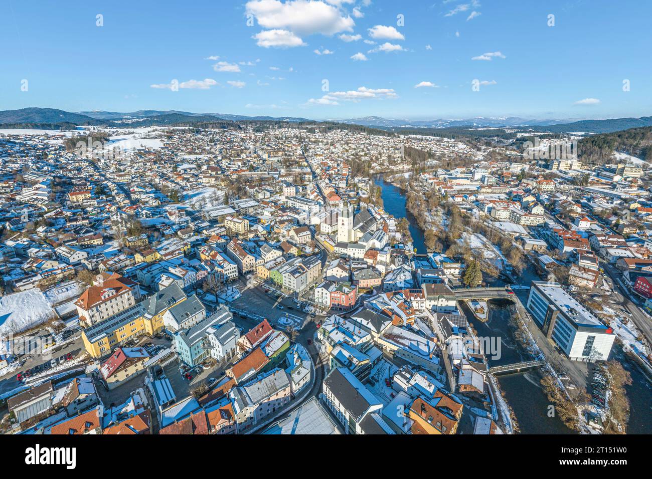 The region around the district town of Regen in the Bavarian Forest in ...