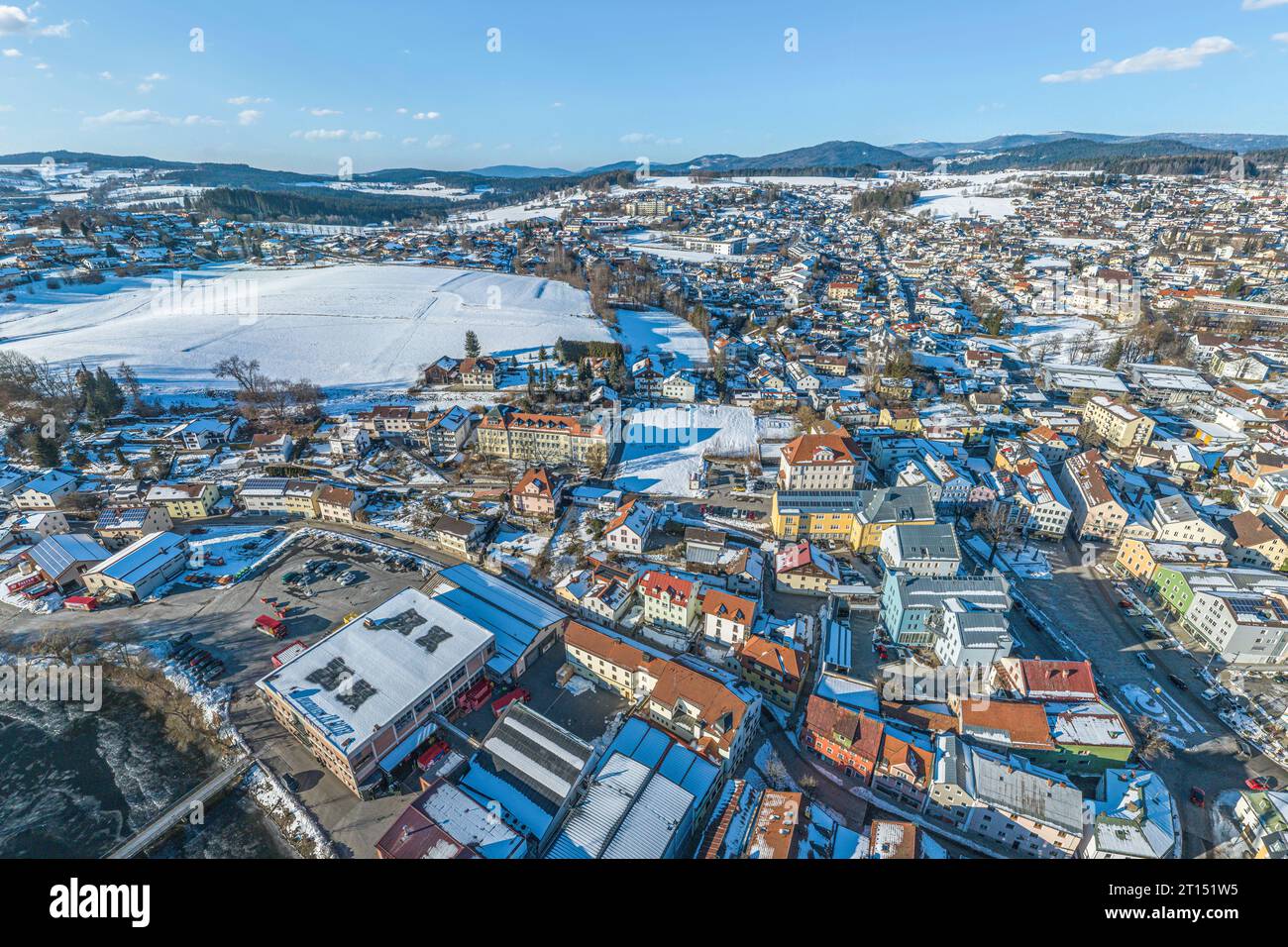 The region around the district town of Regen in the Bavarian Forest in ...
