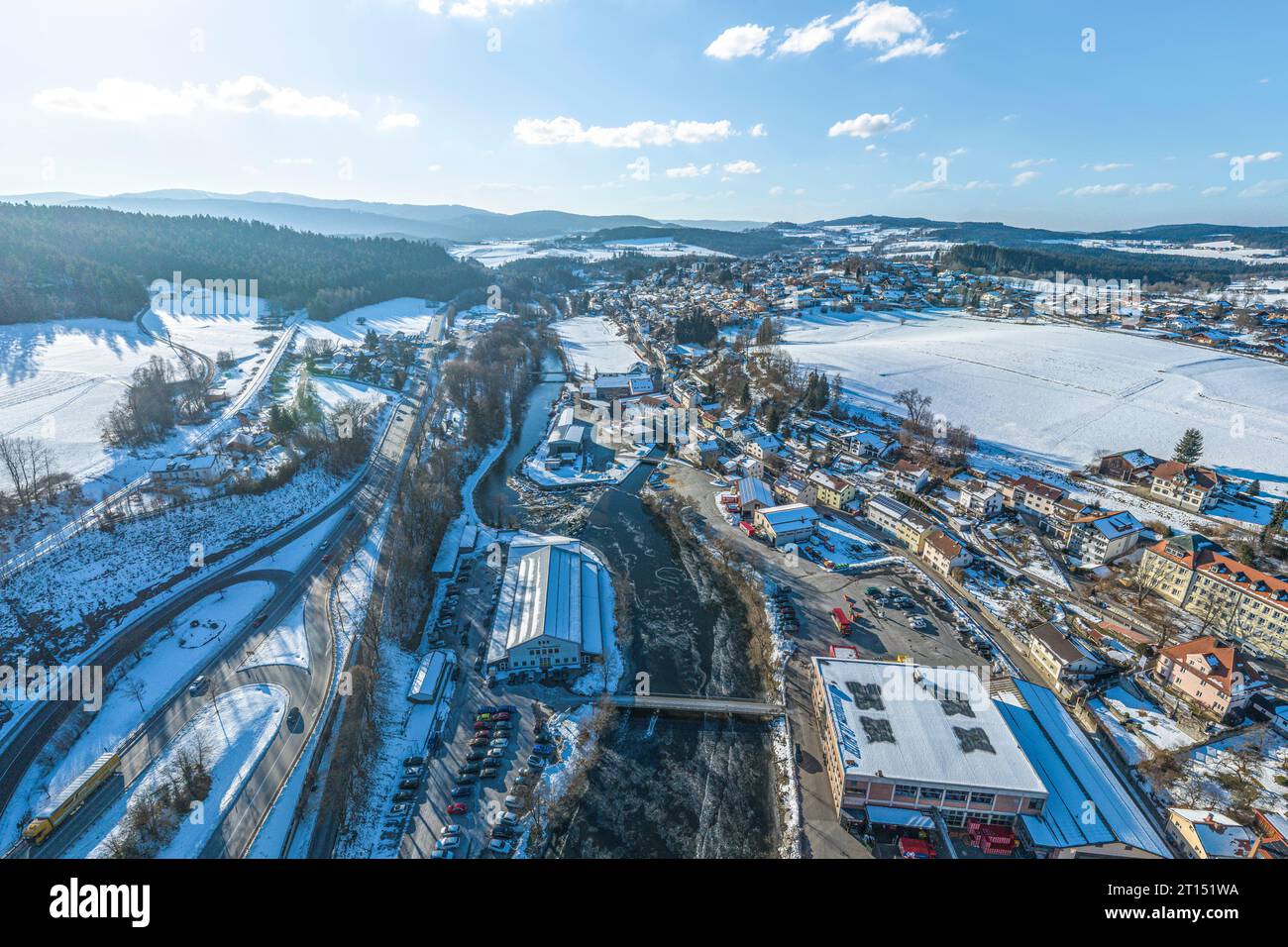 The region around the district town of Regen in the Bavarian Forest in ...