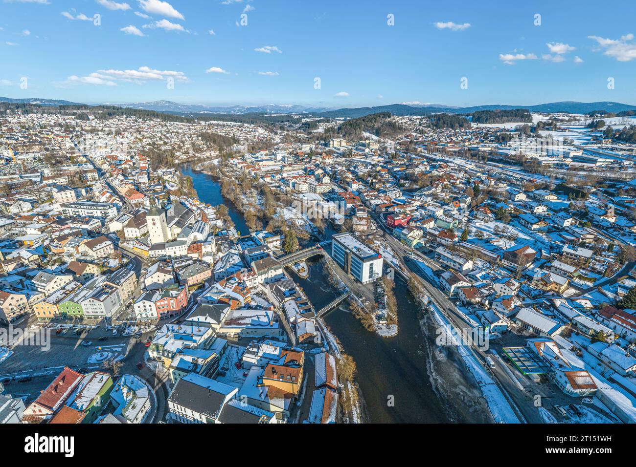 The region around the district town of Regen in the Bavarian Forest in ...
