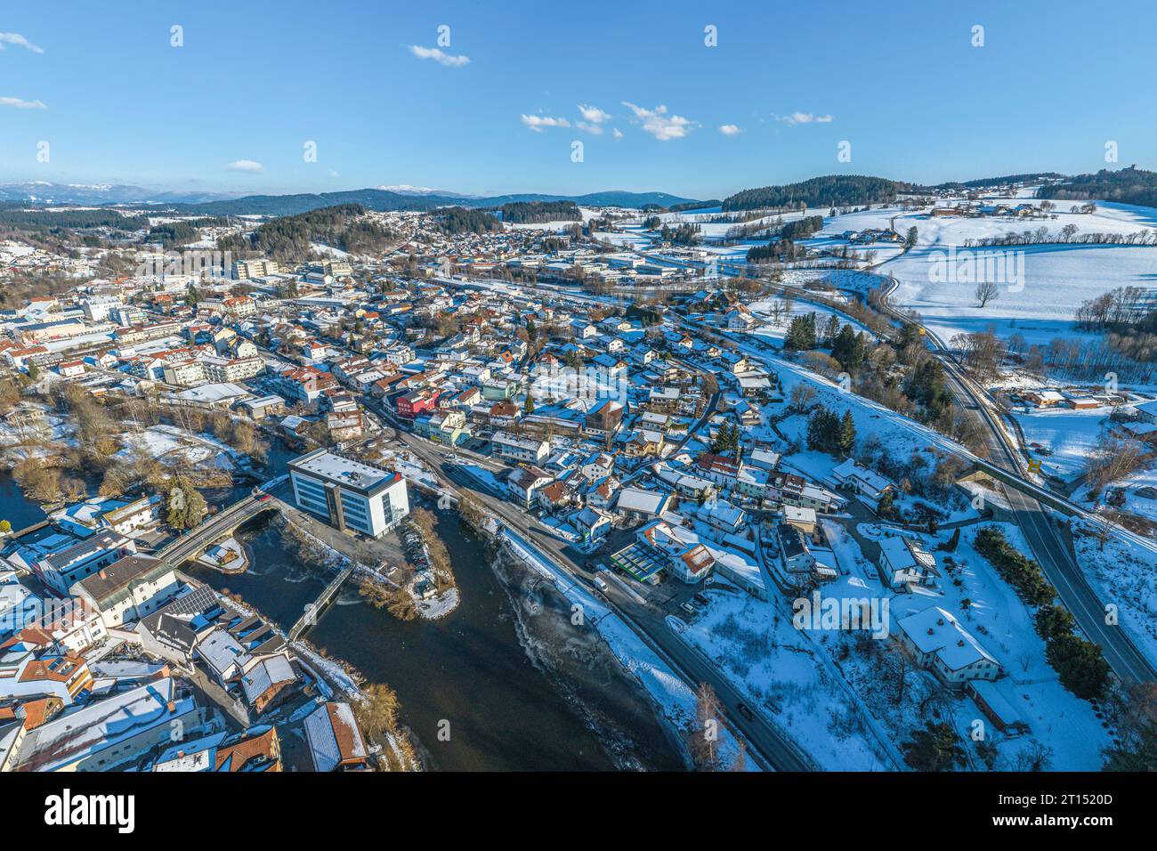 The region around the district town of Regen in the Bavarian Forest in ...