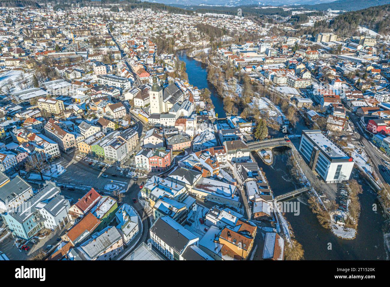 The region around the district town of Regen in the Bavarian Forest in ...