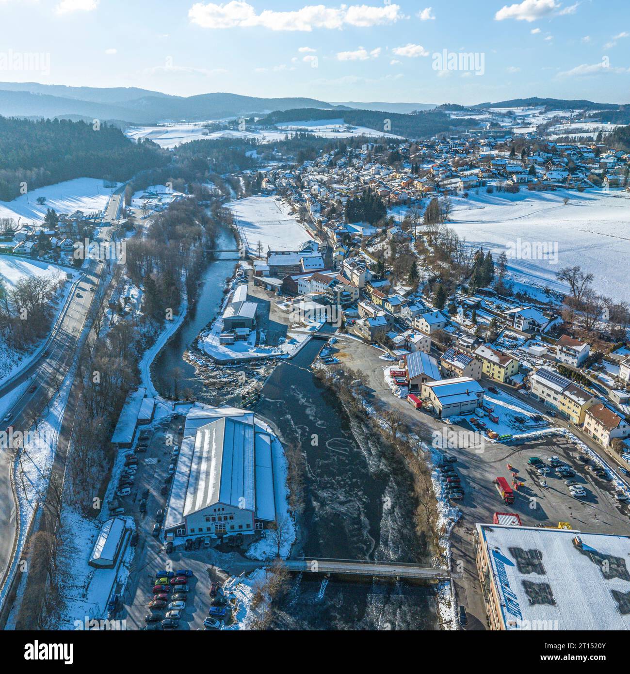 The region around the district town of Regen in the Bavarian Forest in ...