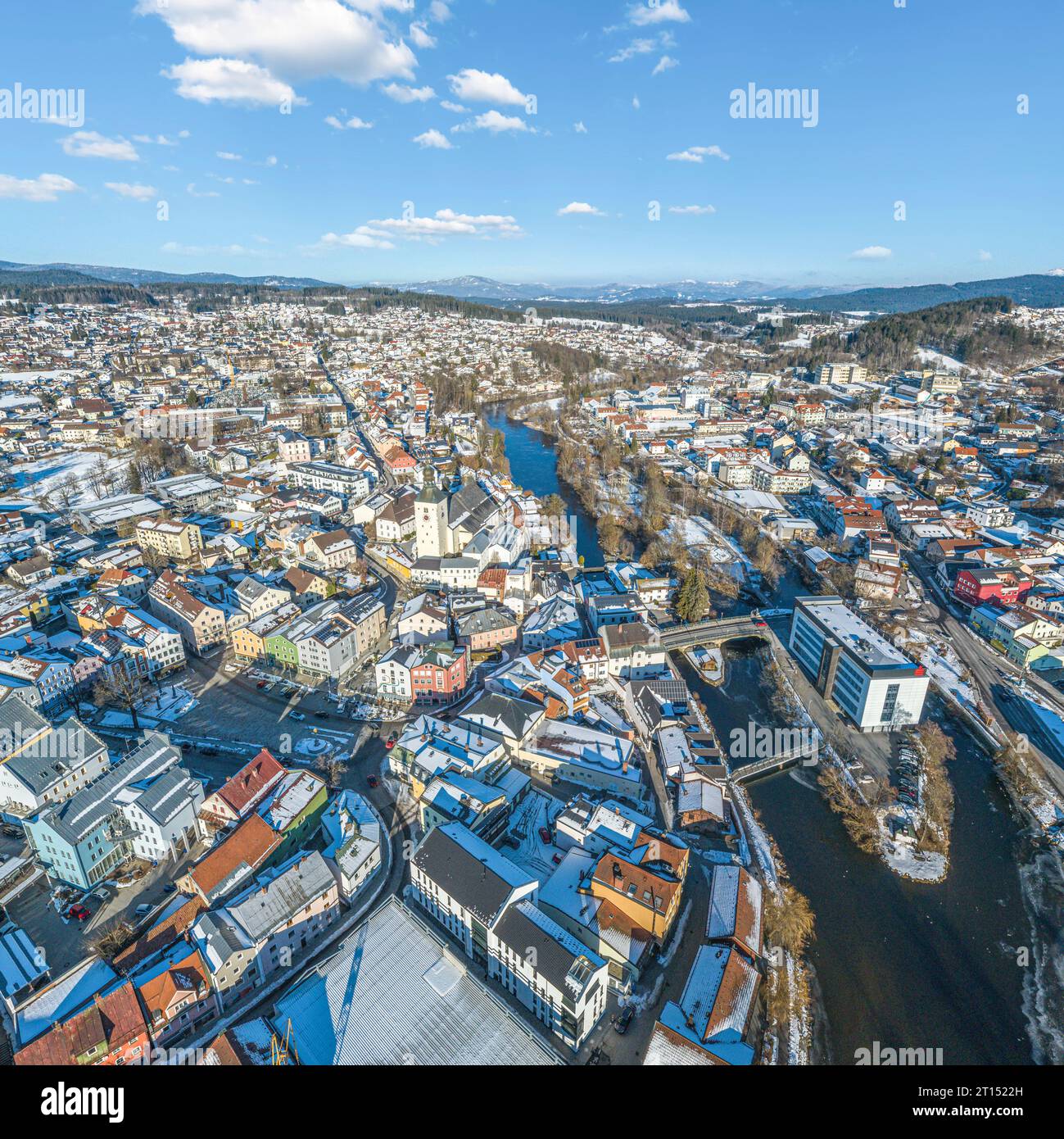 The region around the district town of Regen in the Bavarian Forest in ...