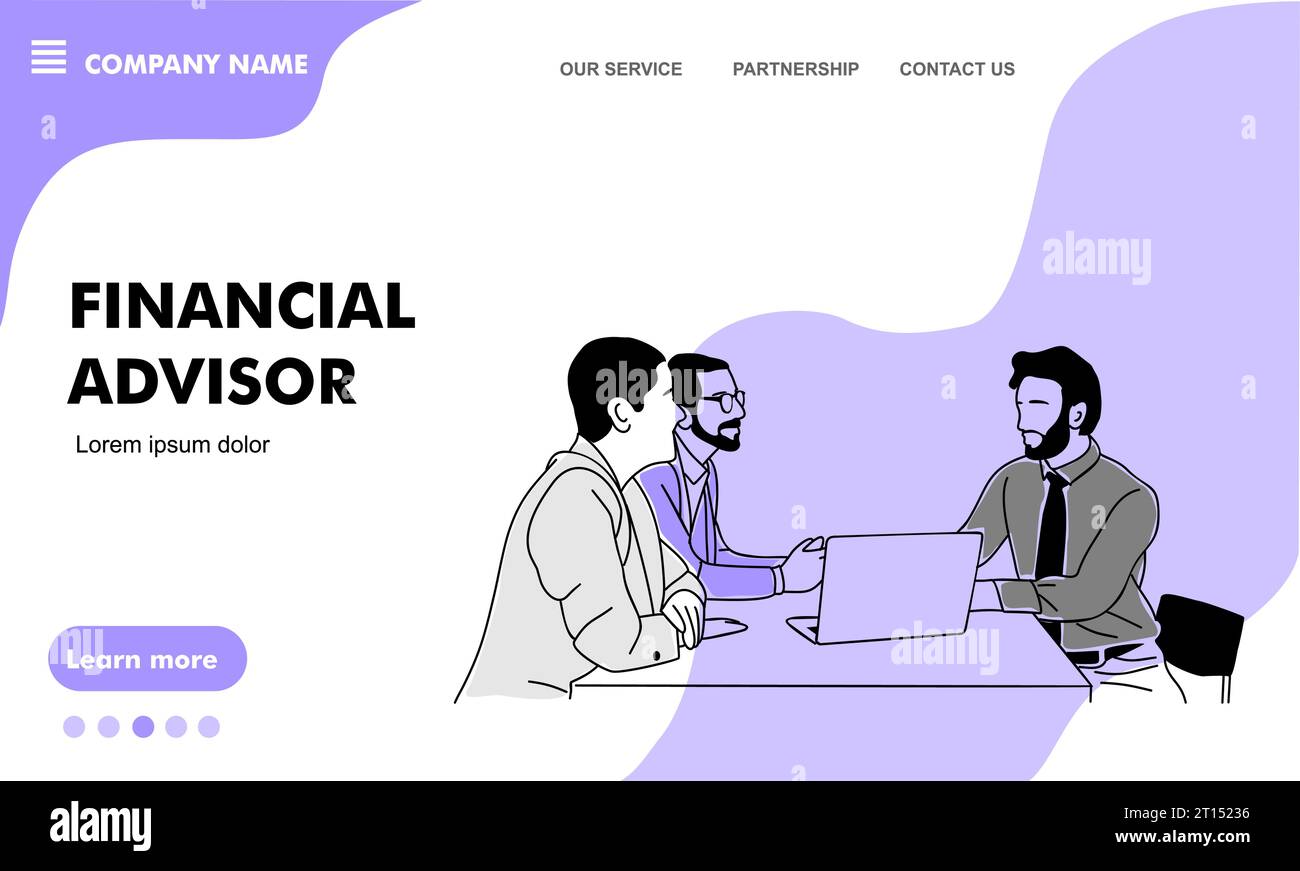 Financial advisor landing page vector flat design Stock Vector Image ...