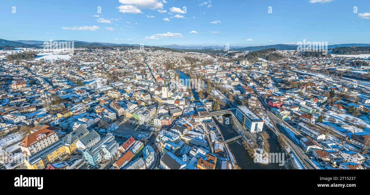 The region around the district town of Regen in the Bavarian Forest in ...