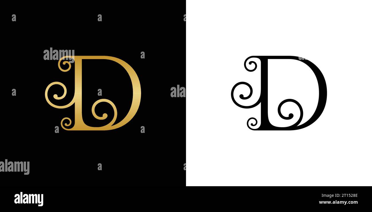 D logo design, D monogram, initials D icon, letter D logo, elegant ...