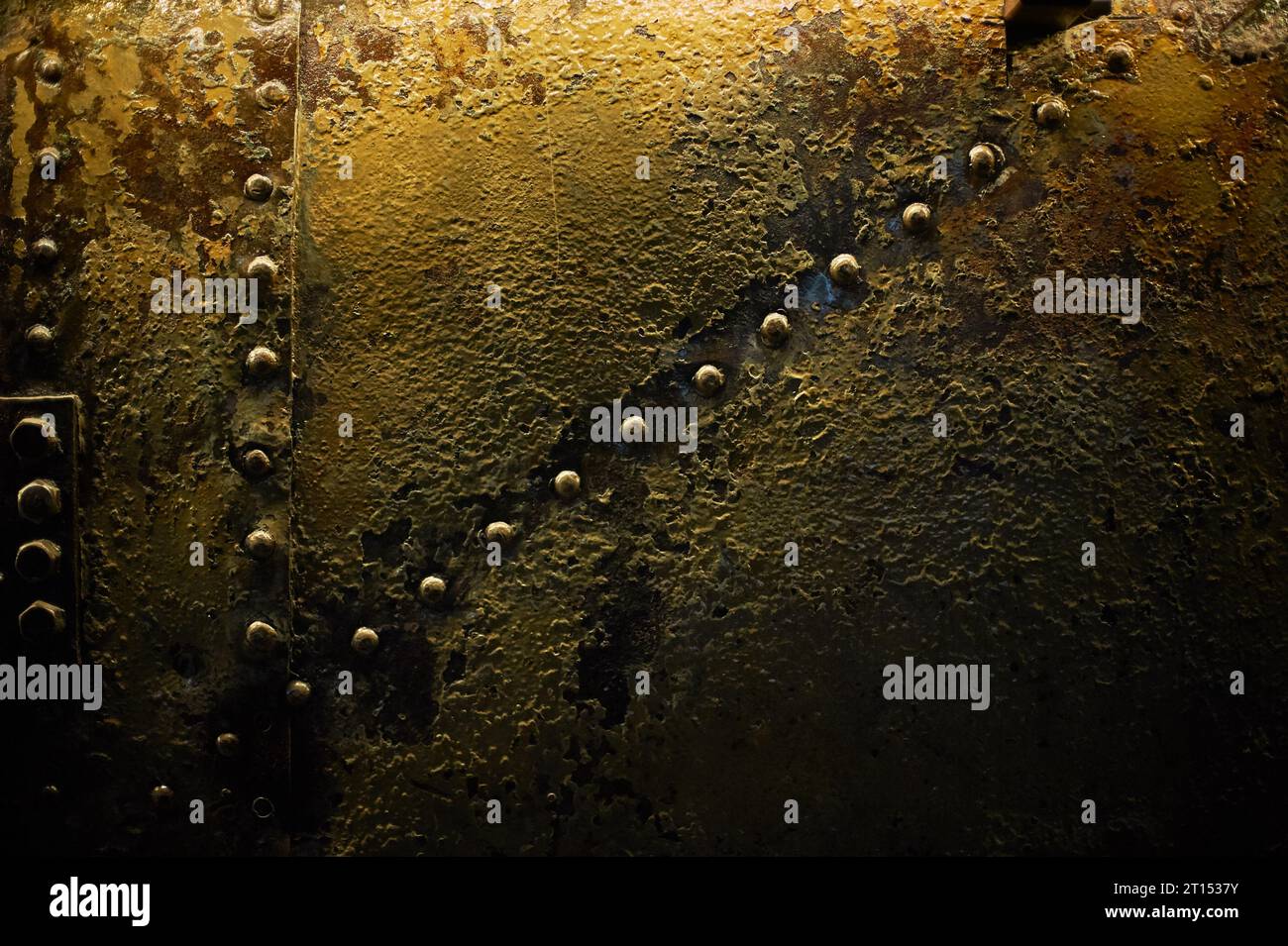 texture of rusty metal with rivets. nobody Stock Photo - Alamy