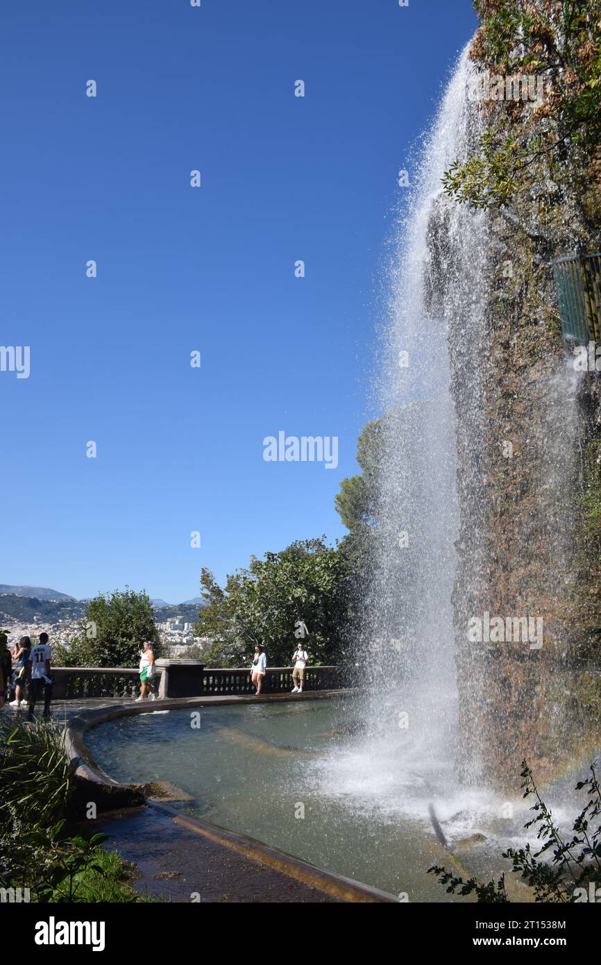 Cascade Dijon, Castle Hill Park, Nice, Cote d'Azur, France Sep 2023 ...