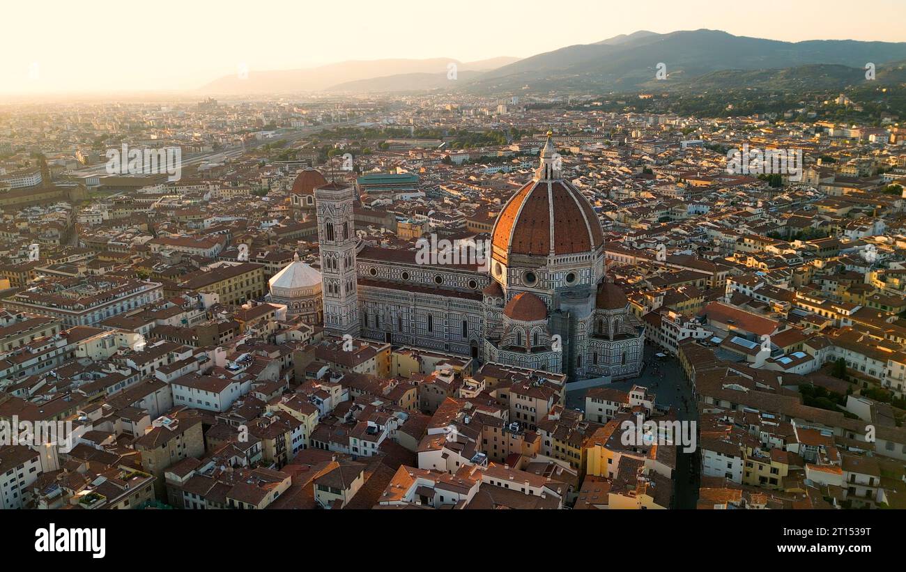 Aerial view of Florence Cathedral (Duomo di Firenze), Cathedral of ...
