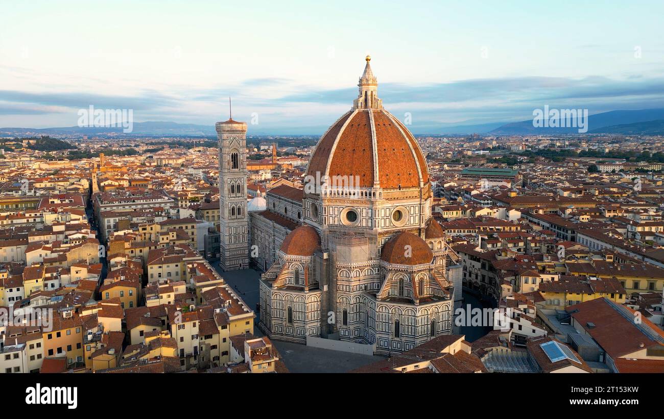 Aerial view of Florence Cathedral (Duomo di Firenze), Cathedral of ...