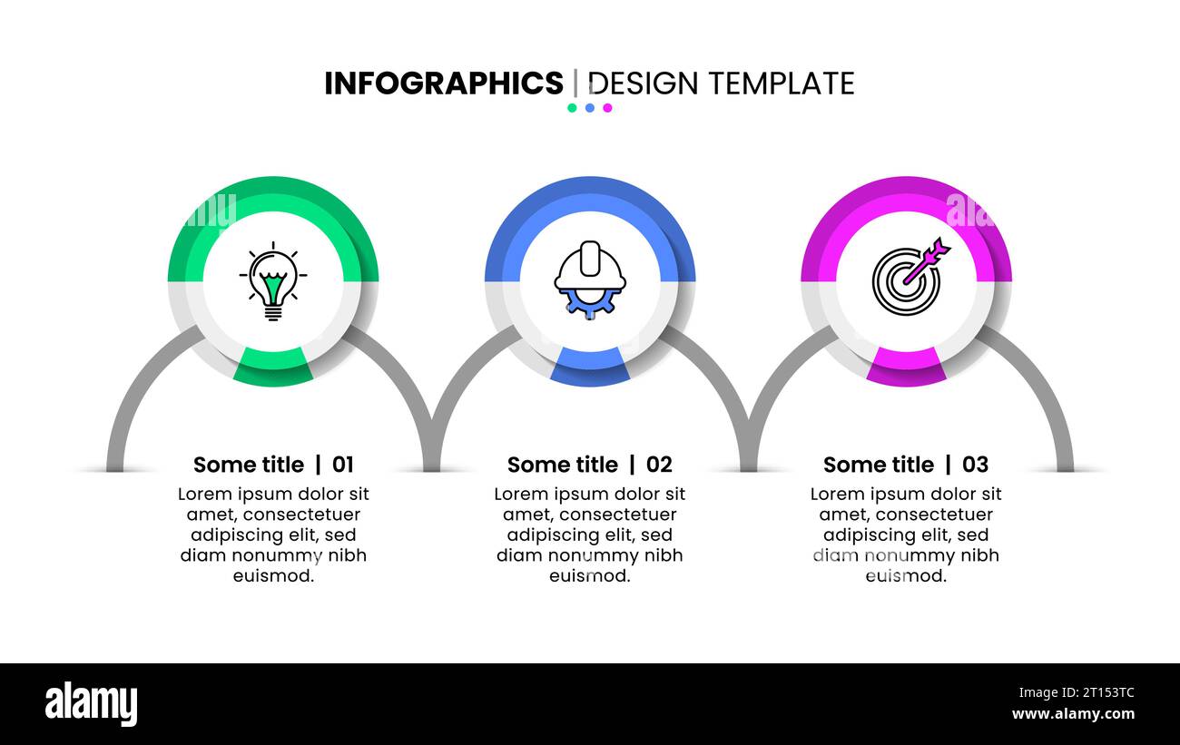 Infographic template with icons and 3 options or steps. Connected ...