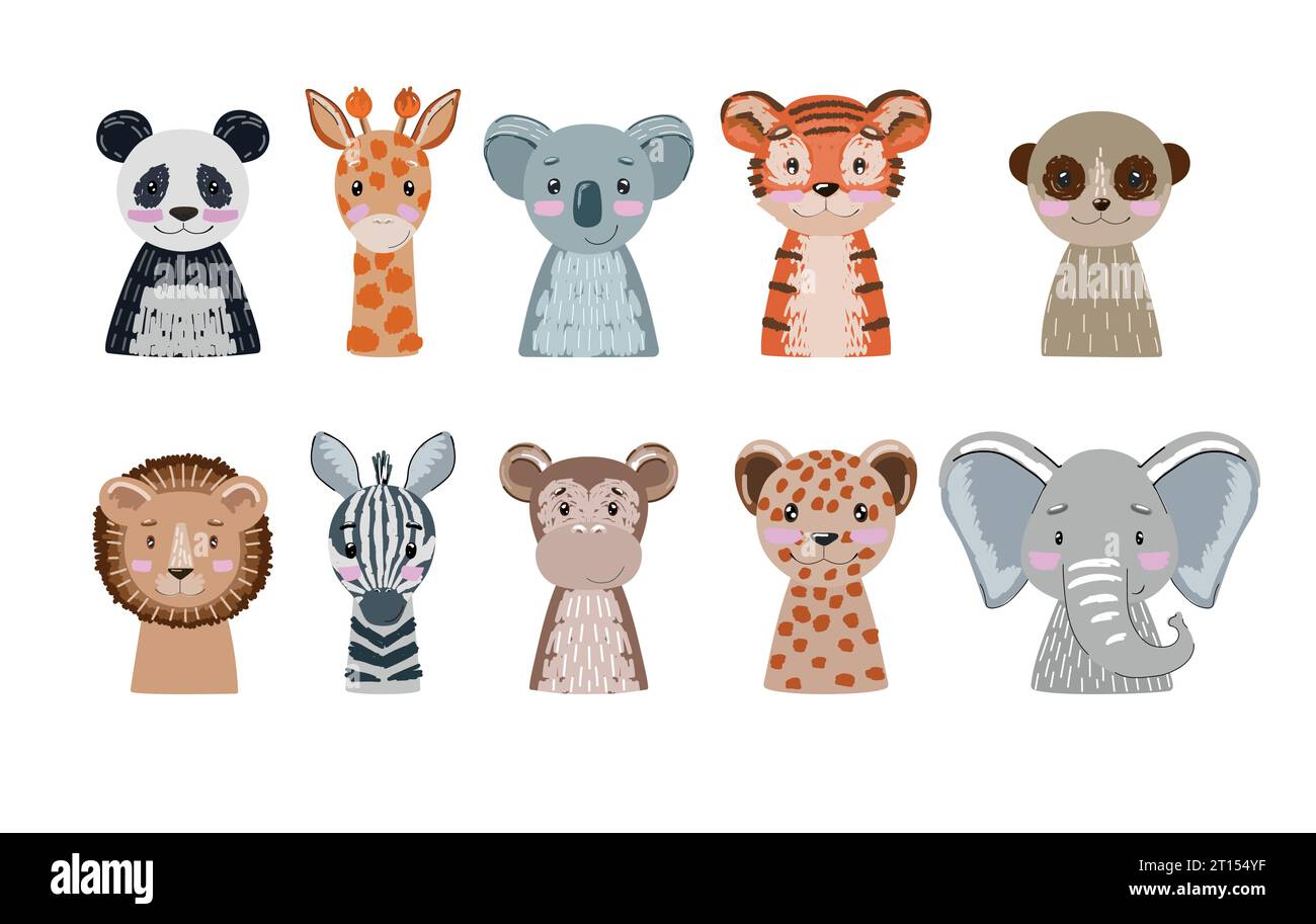 Vector animals portrait Stock Vector Image & Art - Alamy