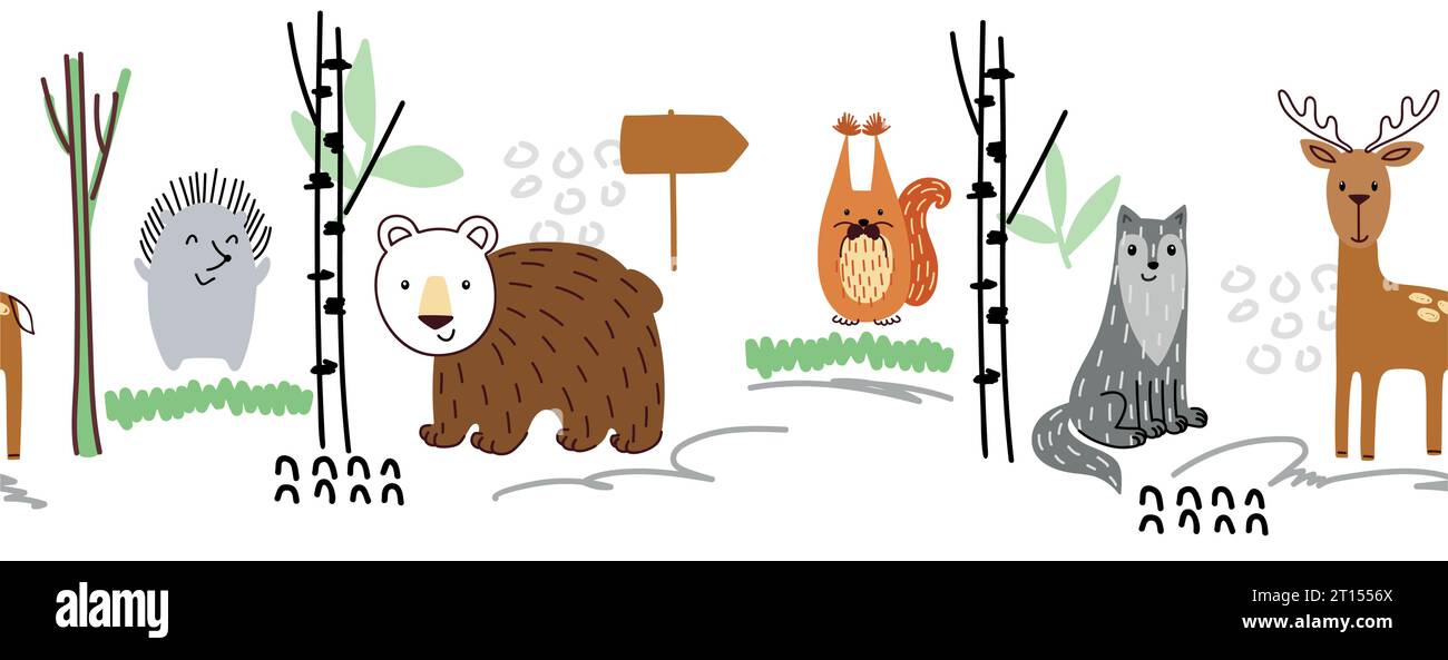 Vector forest animals Stock Vector Image & Art - Alamy