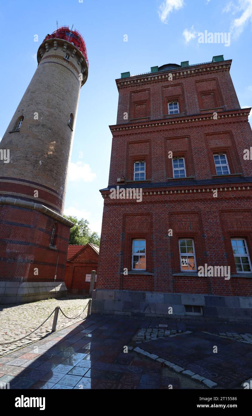 New lighthouse and Schinkelturm Kap Arkona on the Baltic Sea island of ...