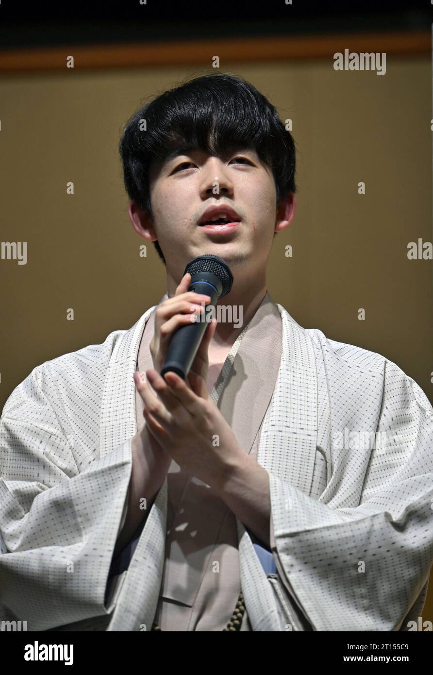 Kyoto, Japan, 11/10/2023, Sota Fujii speaks in front of fans after ...