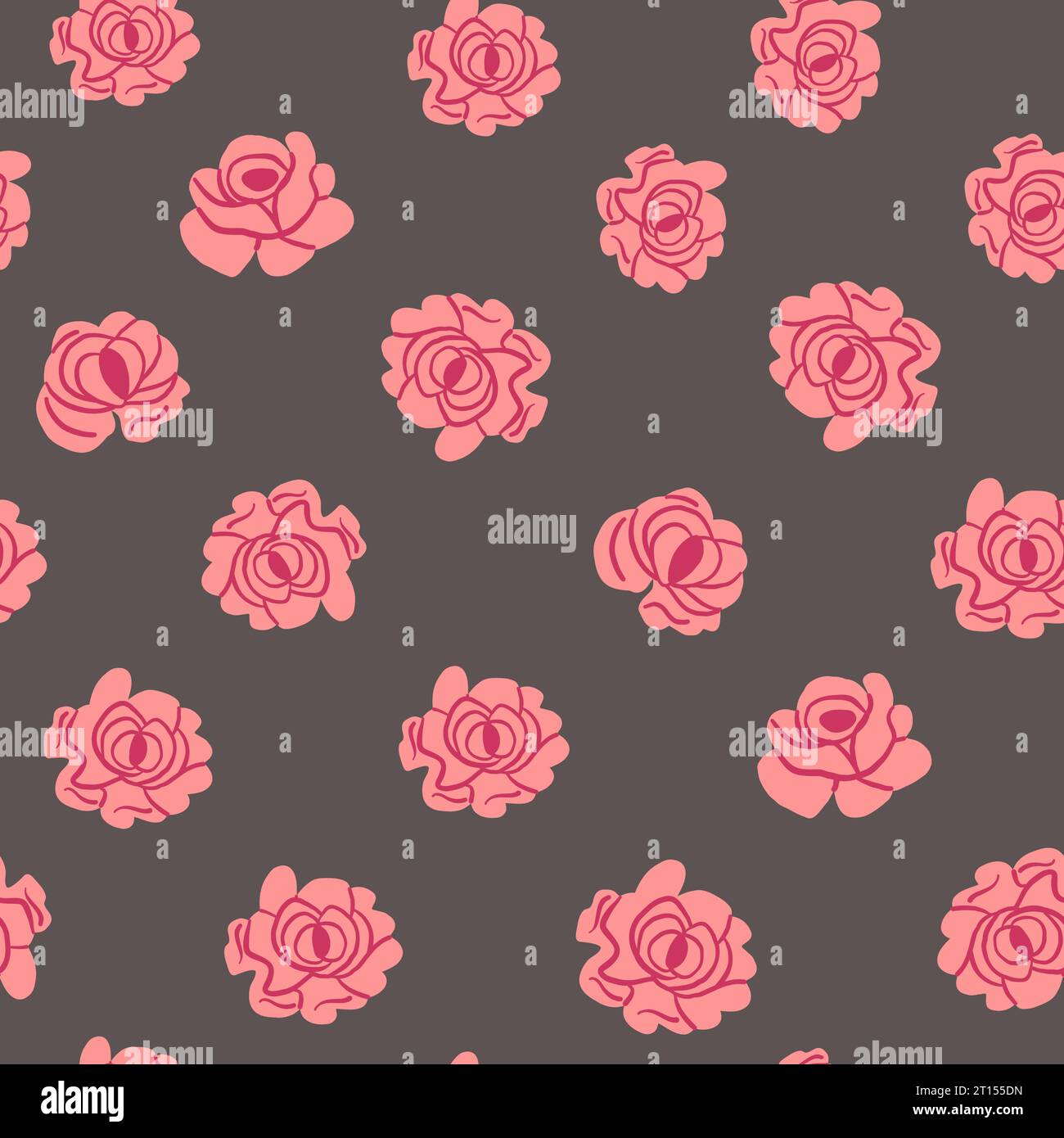 Vintage roses pattern on dark background. Simple roses pattern in hand ...