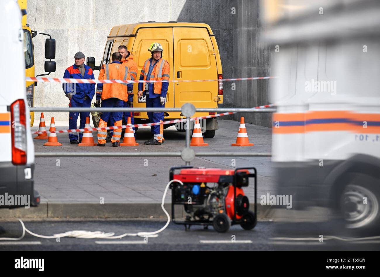 Moscow, Russia. 11th Oct, 2023. Collision of two trains at the ...
