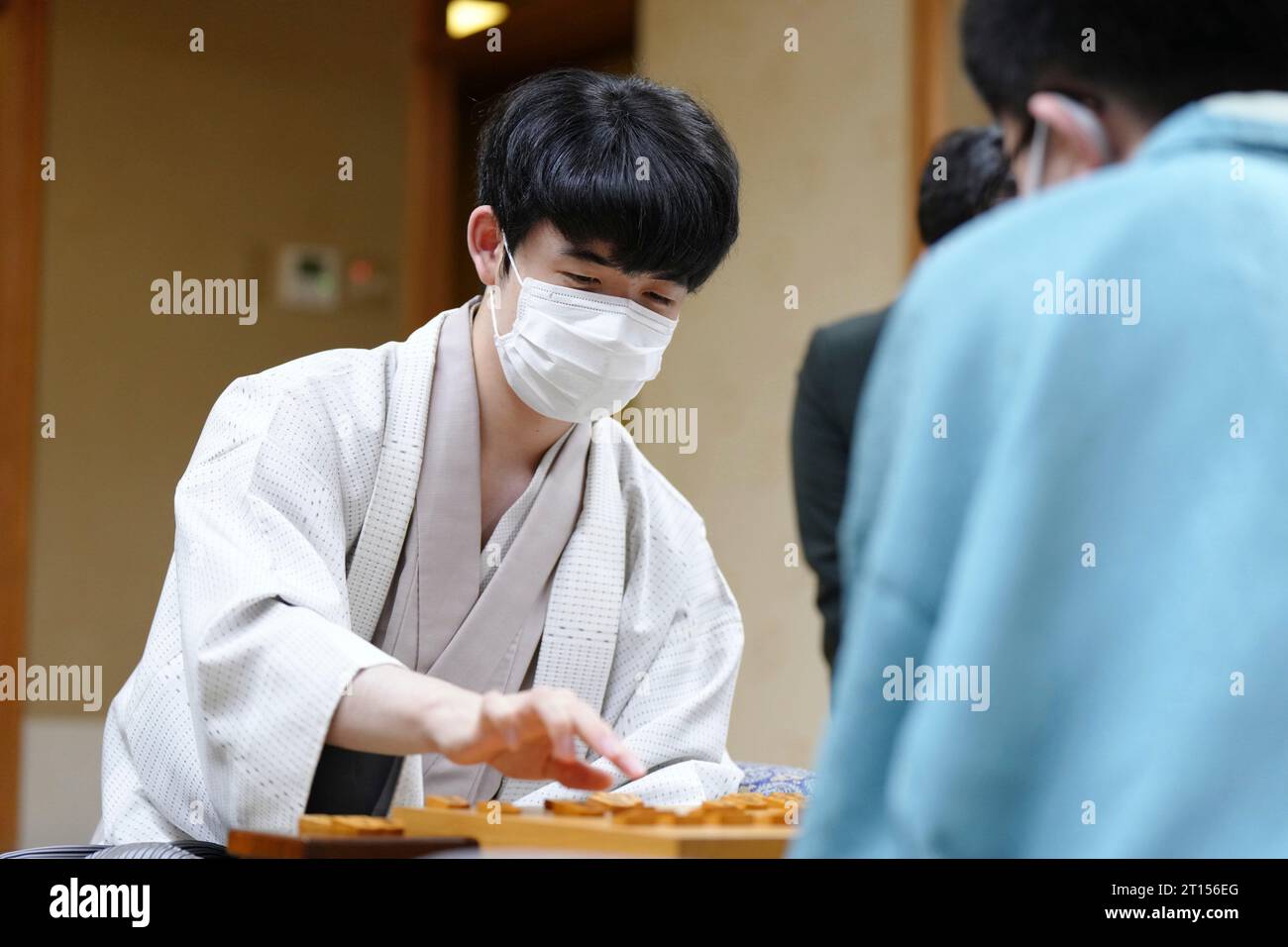 Shogi, Japanese chess player Sota Fuji (L) plays the Game 4 in a best ...