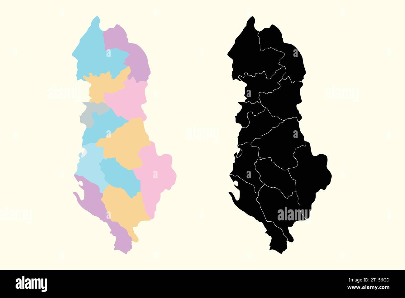 Albania vector silhouette map white background Stock Vector Image & Art ...