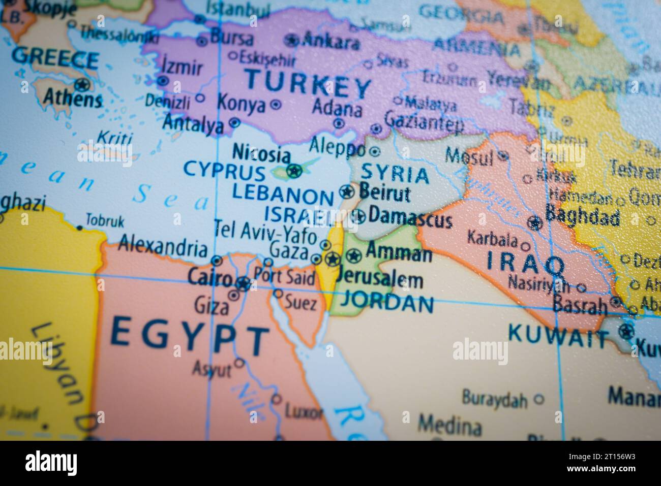 Map of Israel and capital Jerusalem. that shows the war zone between ...