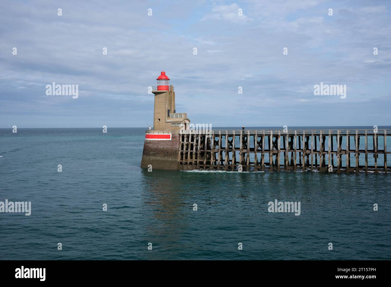 Lighthouse and pier at Fecamp in Normandy, France, French, Normandy ...