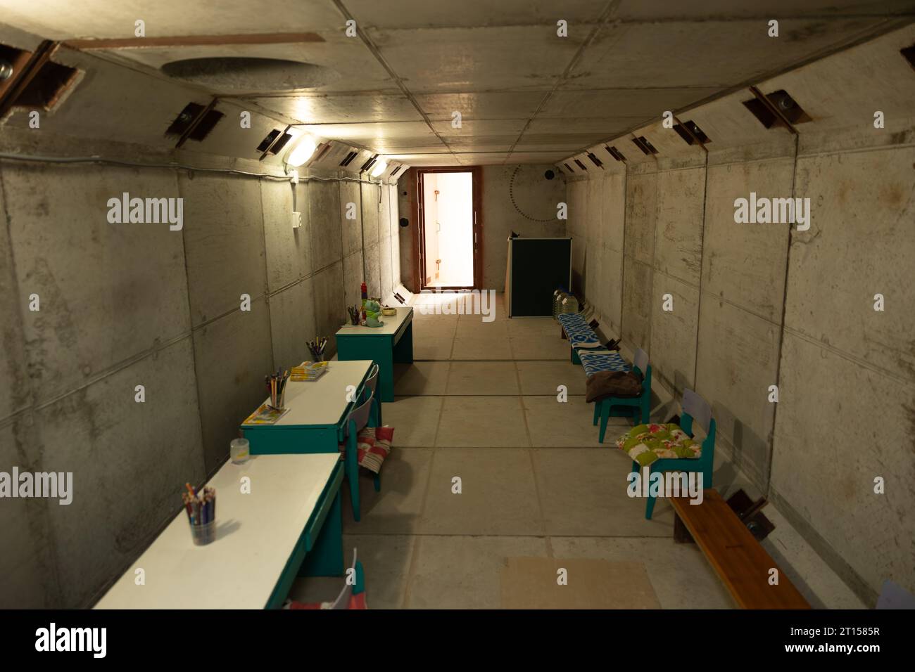 Old Russian Underground Bunker Inside Interior Of Main Hall In Soviet