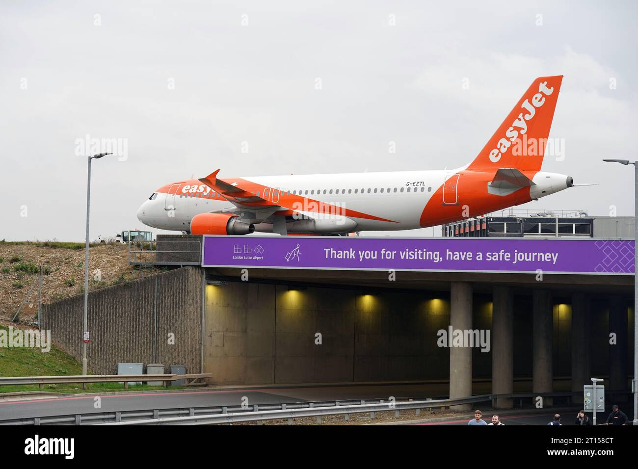 The scene following a fire at a multi-storey car park at Luton Airport ...