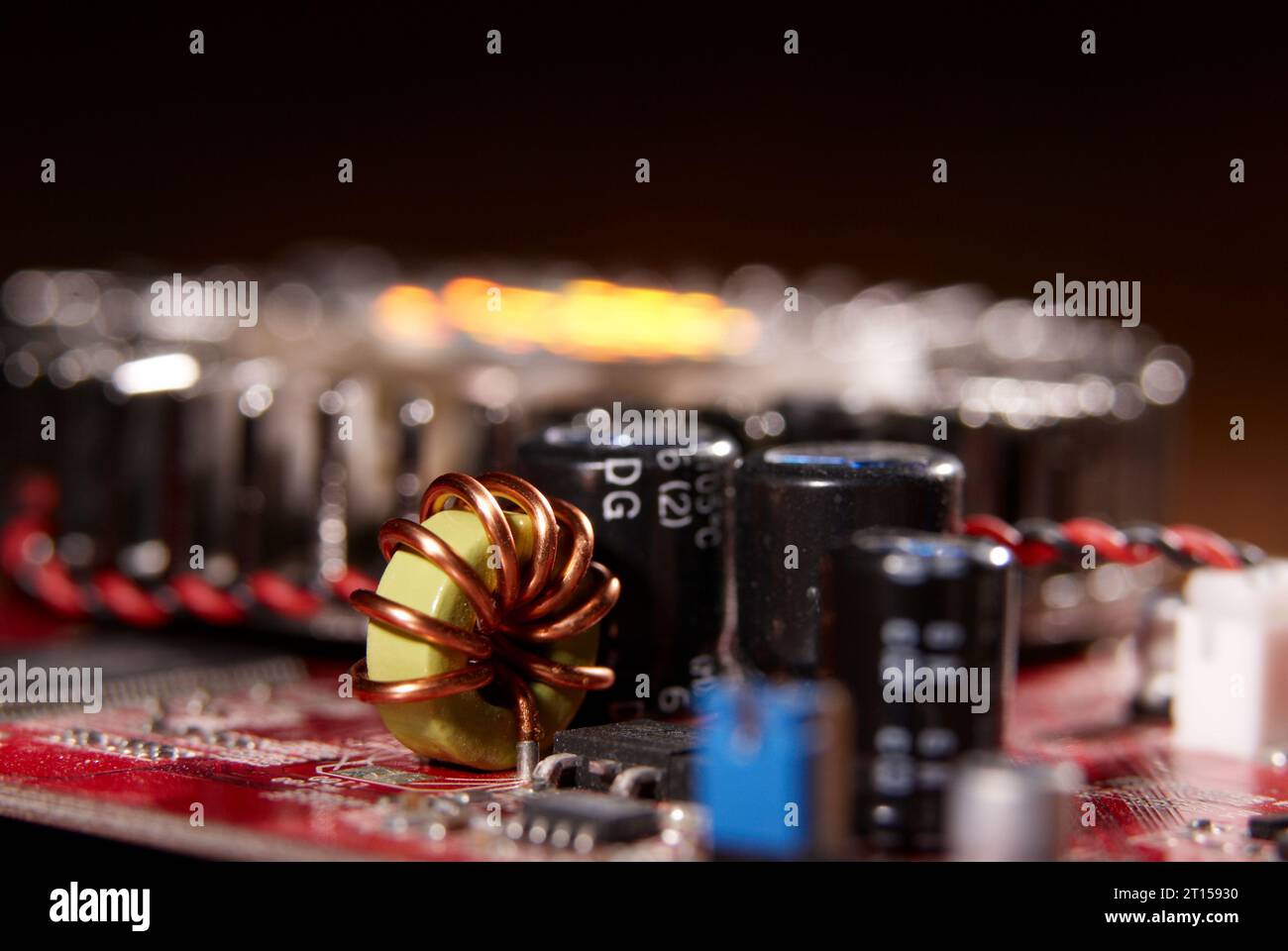 Microprocessor with motherboard background. Computer board chip circuit ...