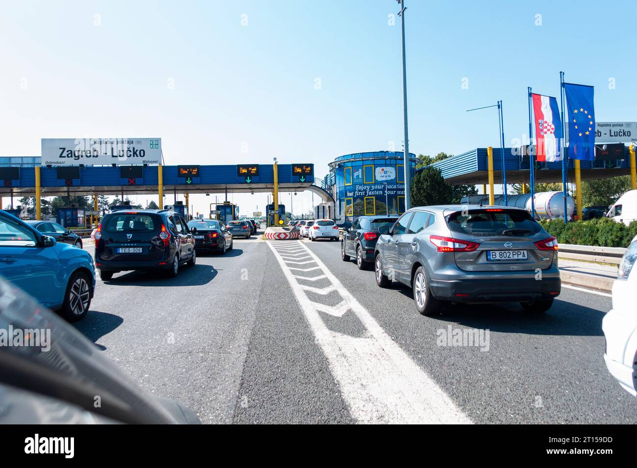 A1/A6 motorway, highway, Zagreb/Lucko, sign Cestarina, Pay Toll ...