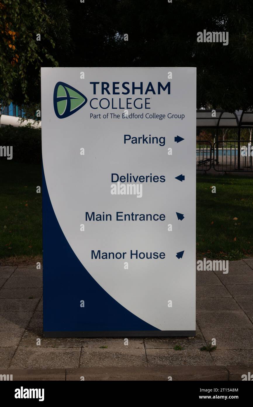Tresham College sign, Corby, Northamptonshire, England, UK Stock Photo ...