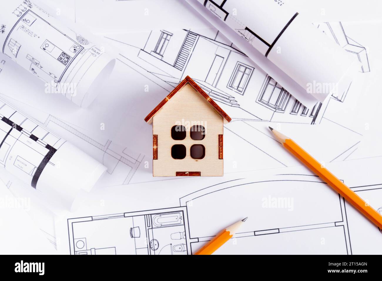 Home construction. Construction scheme. Work plan with dimensions and ...
