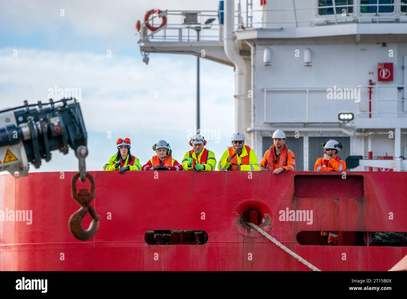 Members of the Maritime and Coastguard Agency (MCA) prepare to take ...