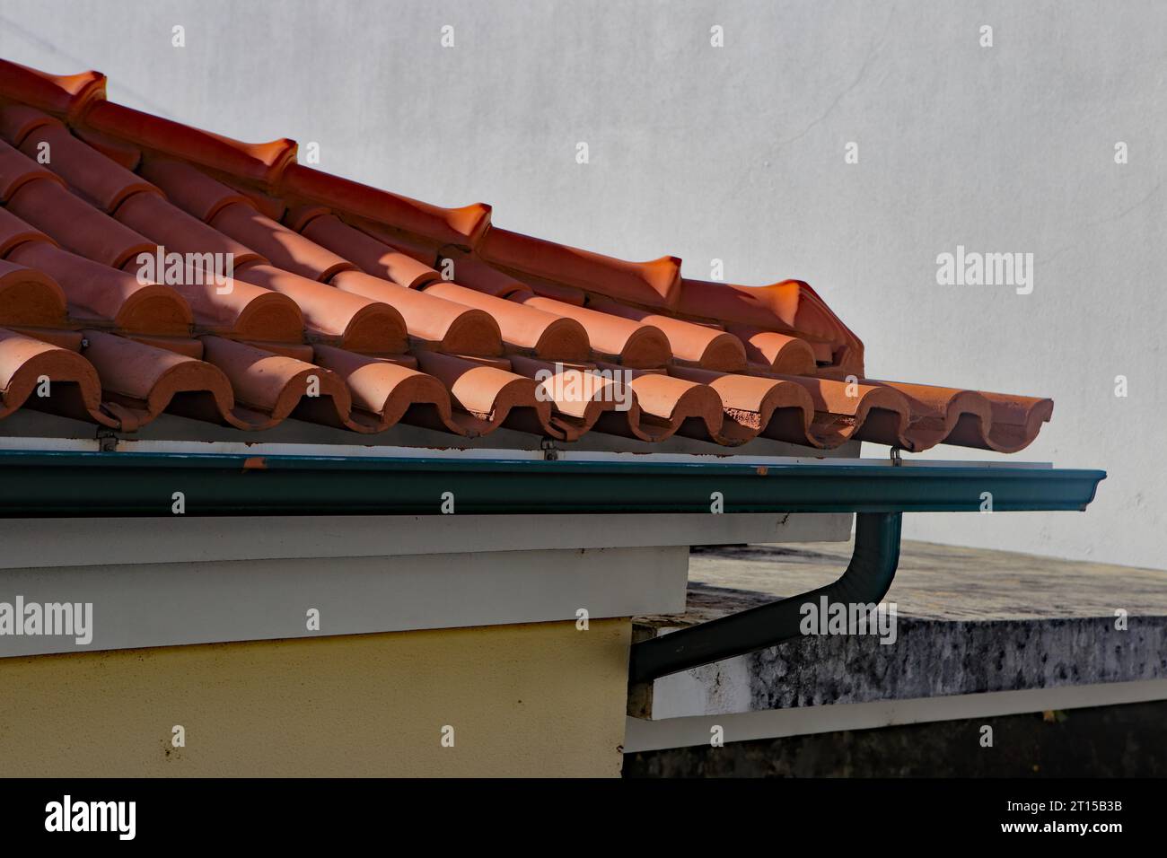 Elements of the terracotta clay roof covering typical to Portugal and ...