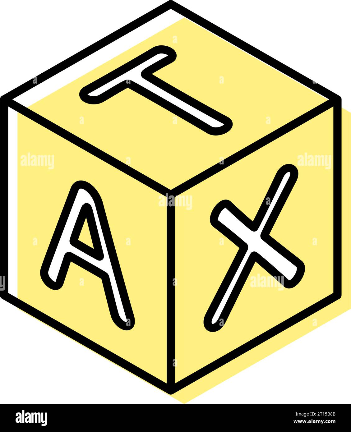 Simple line drawing isometric cube icon with the word TAX, Vector ...