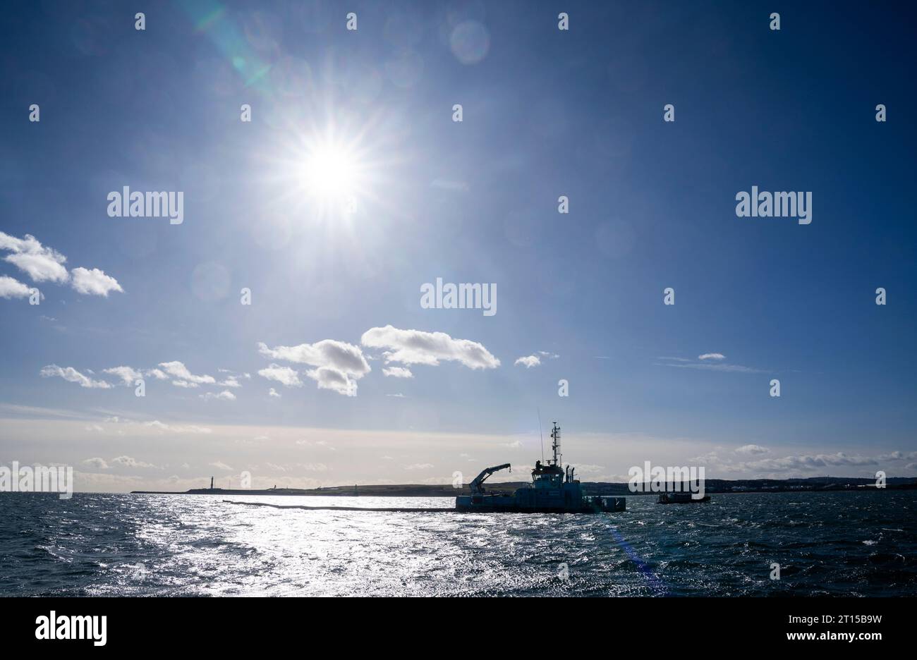 The Jif Worker, a multi-cat vessel, that is used to deploy a heavy duty ...
