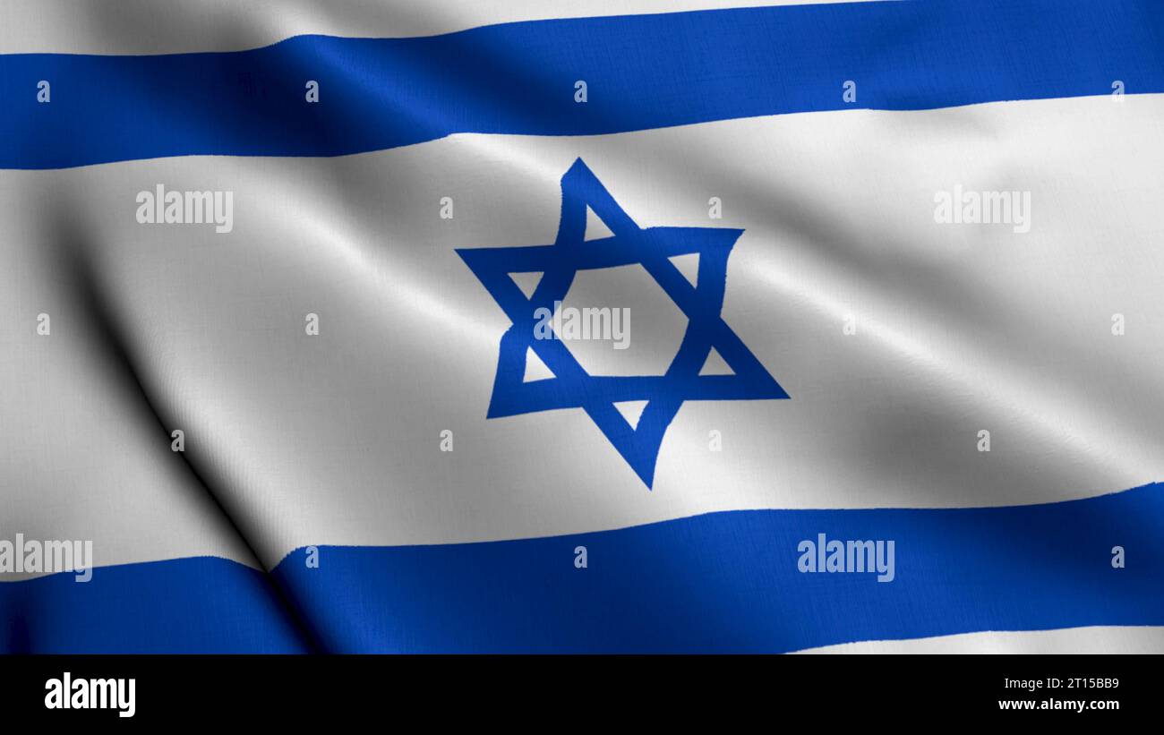 Israel Flag Waving in the Wind With High Quality Texture. Animation of ...