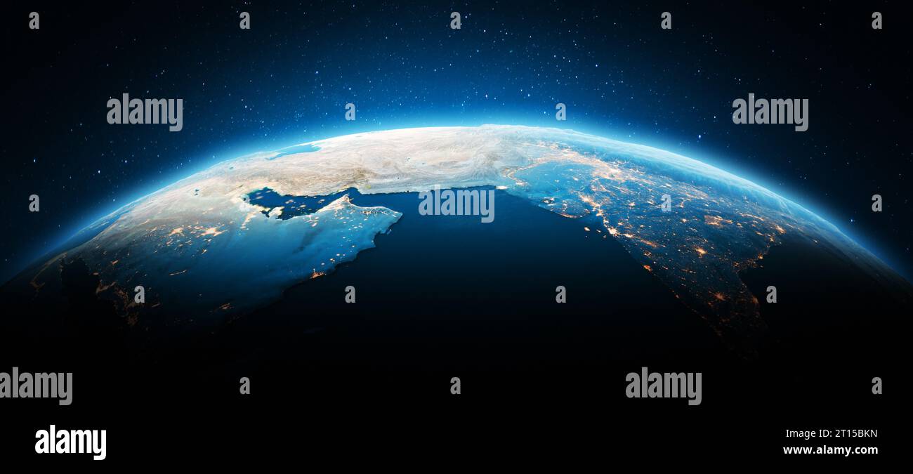 Middle East travel map. Elements of this image furnished by NASA. 3d ...