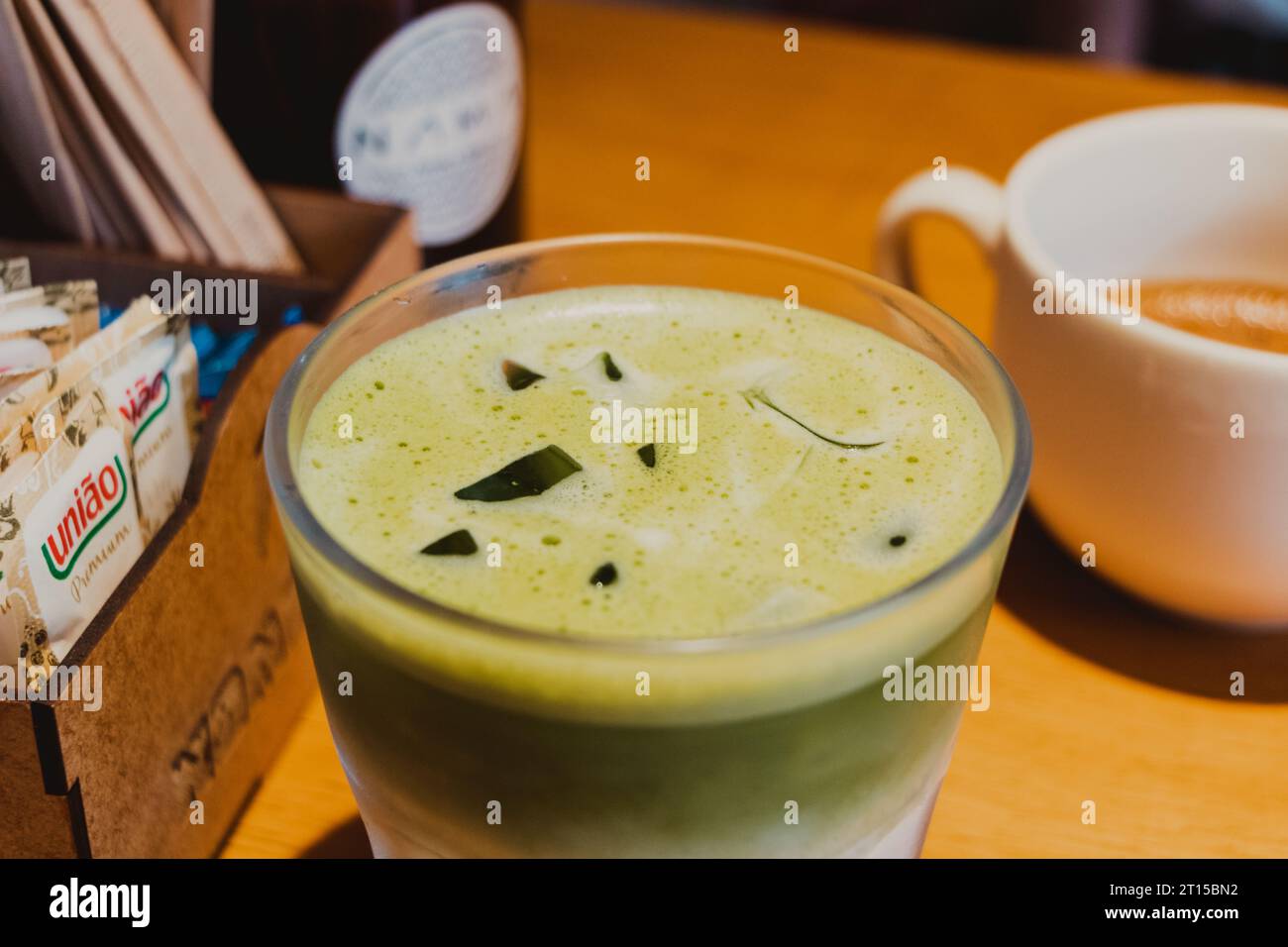 Iced matcha latte milk hi-res stock photography and images - Alamy