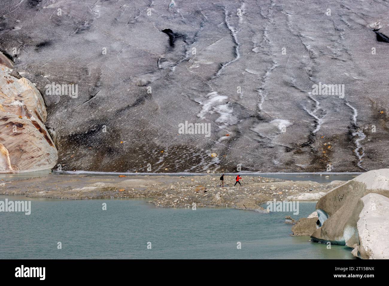Climate | Albedo | Rhone: Two people traversing the lower tongue of the ...