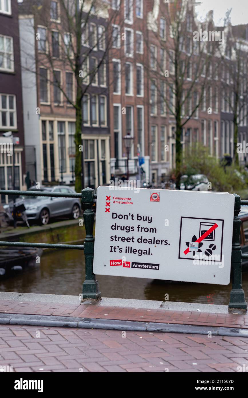 April 1, 2023, Amsterdam, Netherlands, Don’t buy drugs from street ...