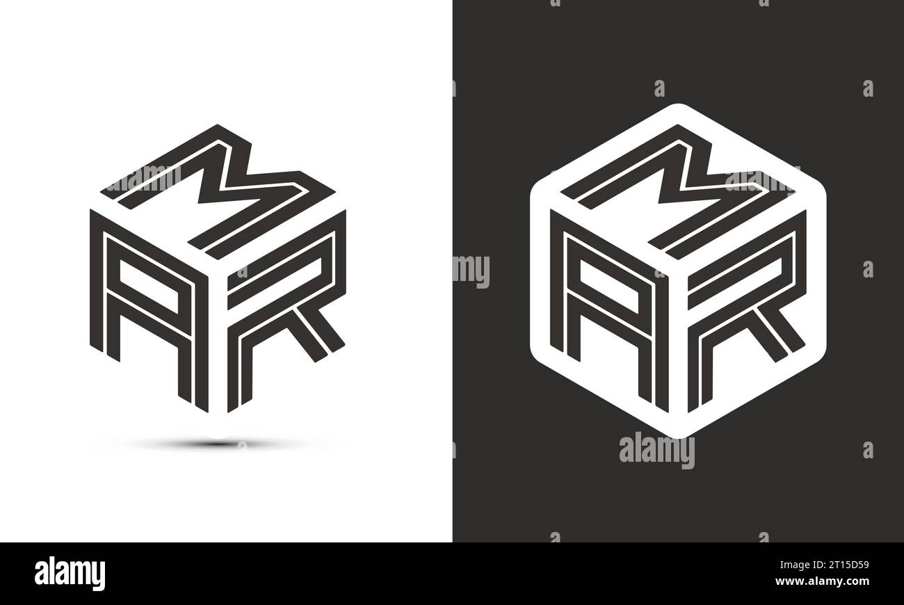 MAR letter logo design with illustrator cube logo, vector logo modern ...