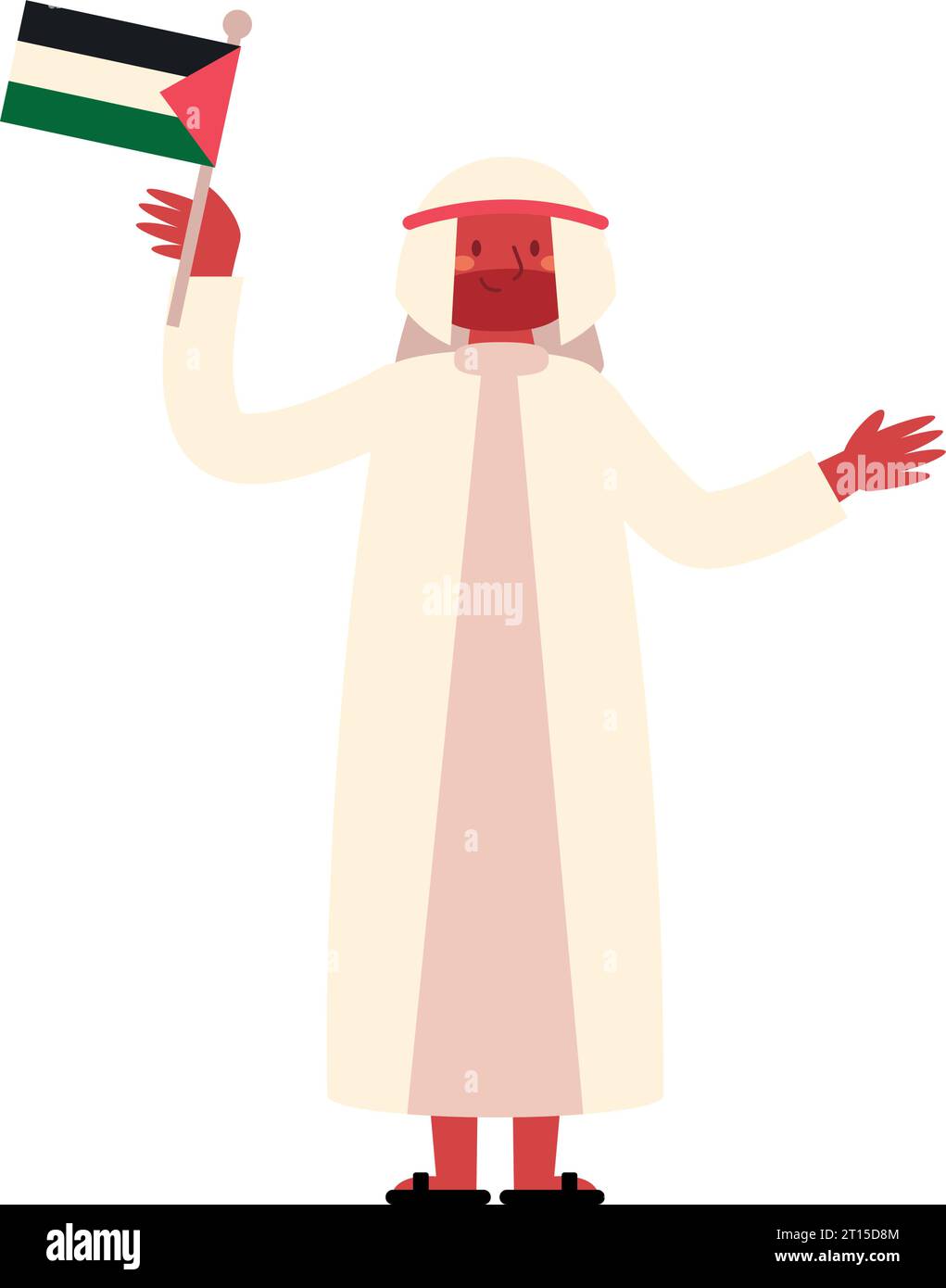 palestinian man waving flag character Stock Vector Image & Art - Alamy