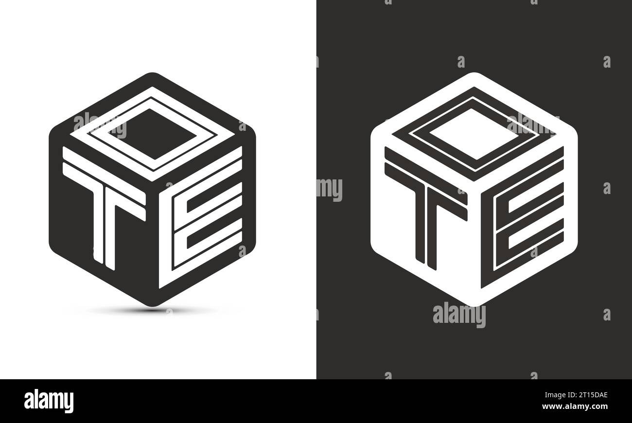 OTE letter logo design with illustrator cube logo, vector logo modern ...