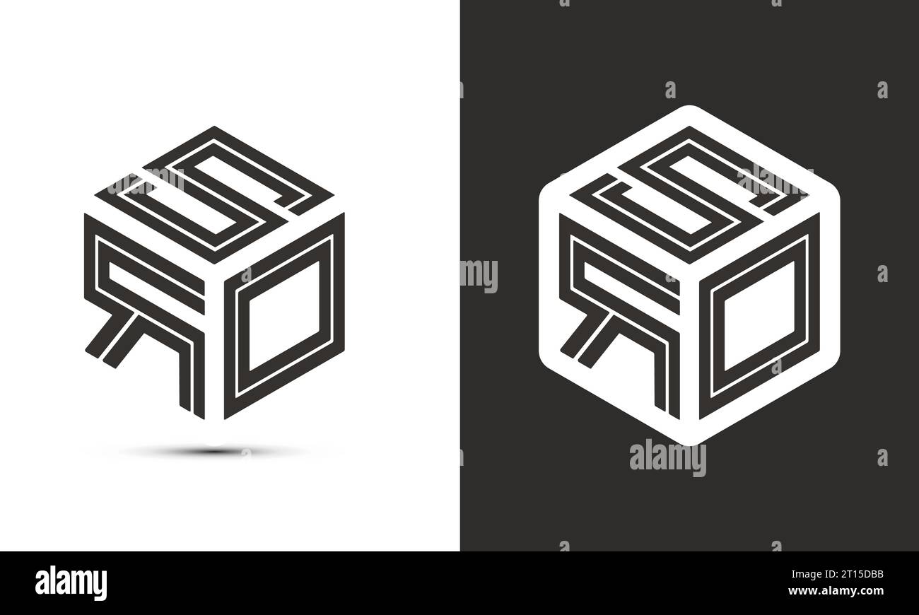 SRO letter logo design with illustrator cube logo, vector logo modern ...