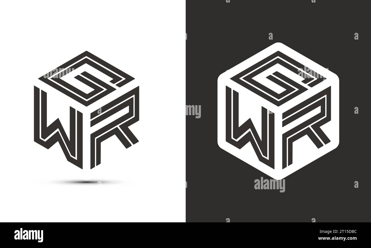 GWR letter logo design with illustrator cube logo, vector logo modern ...