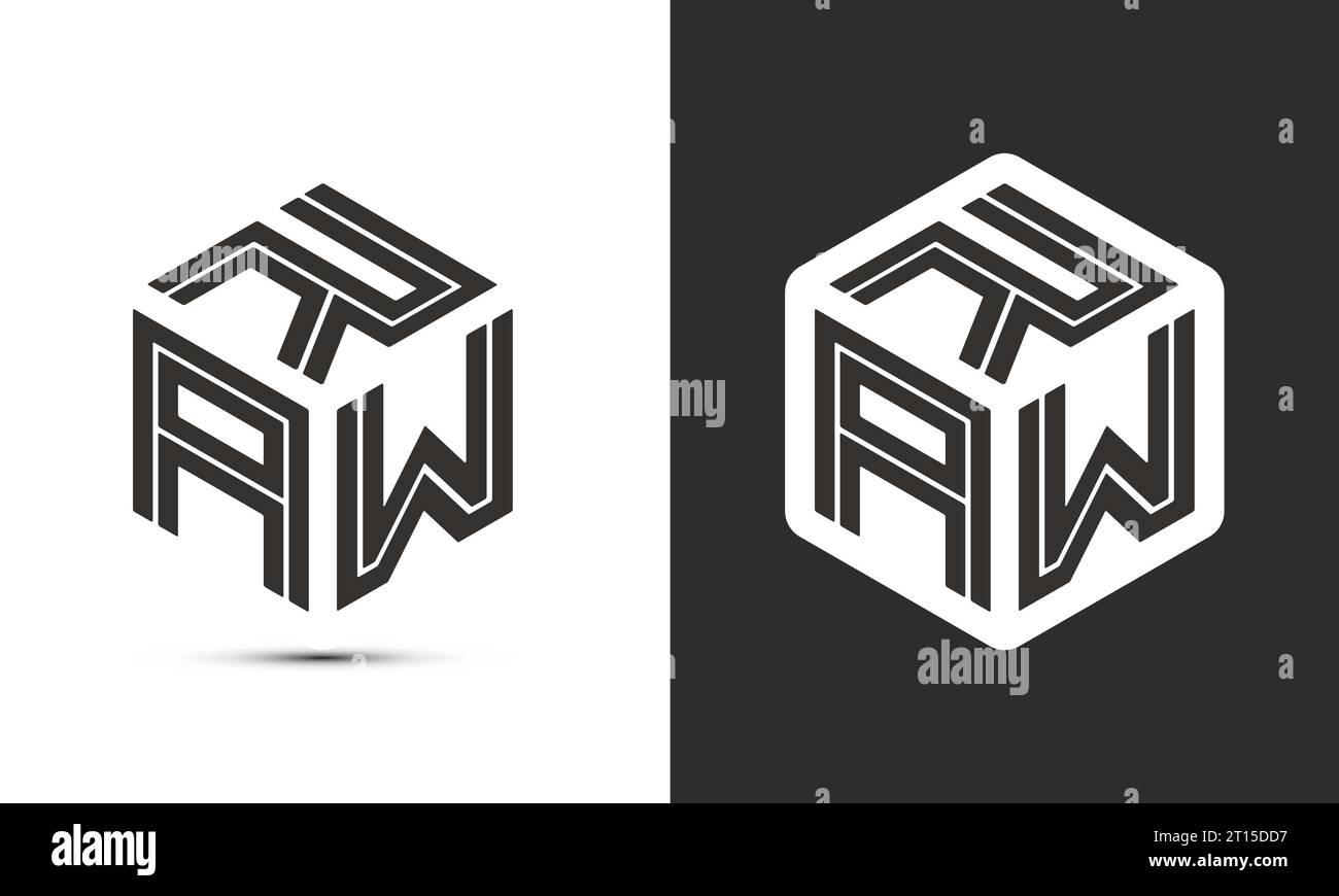 RAW letter logo design with illustrator cube logo, vector logo modern ...