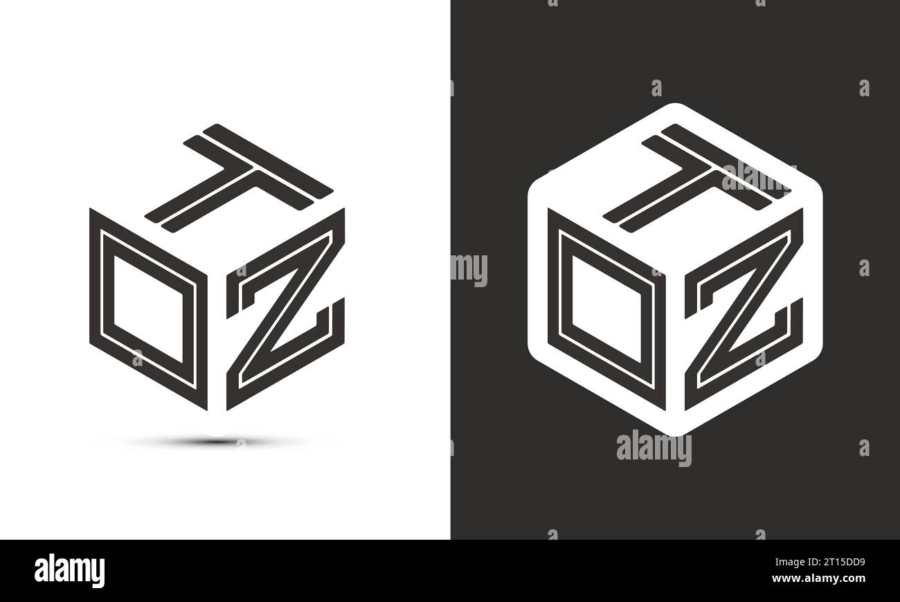 TOZ letter logo design with illustrator cube logo, vector logo modern ...