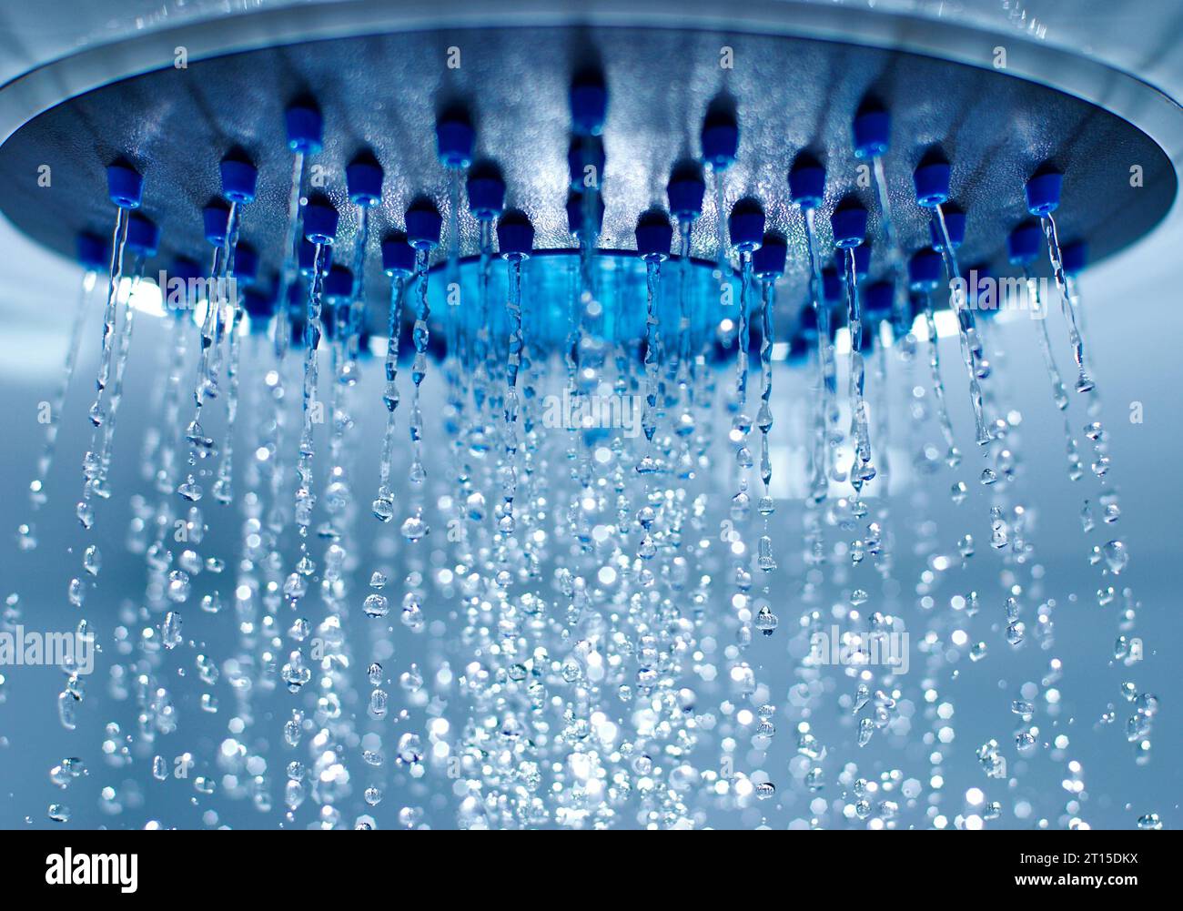 shower with flowing drops and streams of water Stock Photo - Alamy