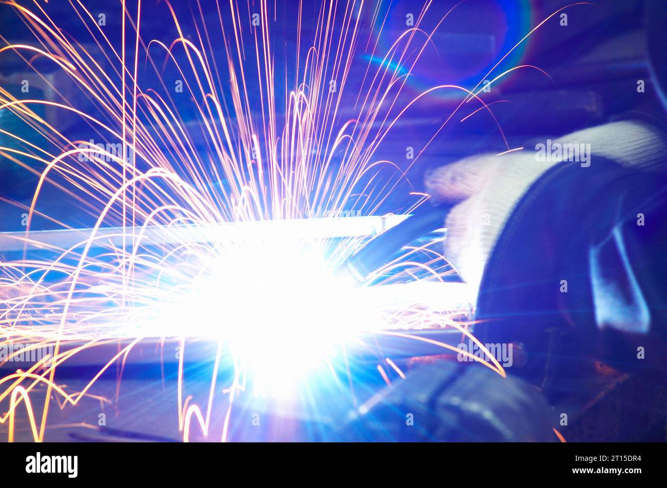 Metal Welding with sparks Stock Photo - Alamy